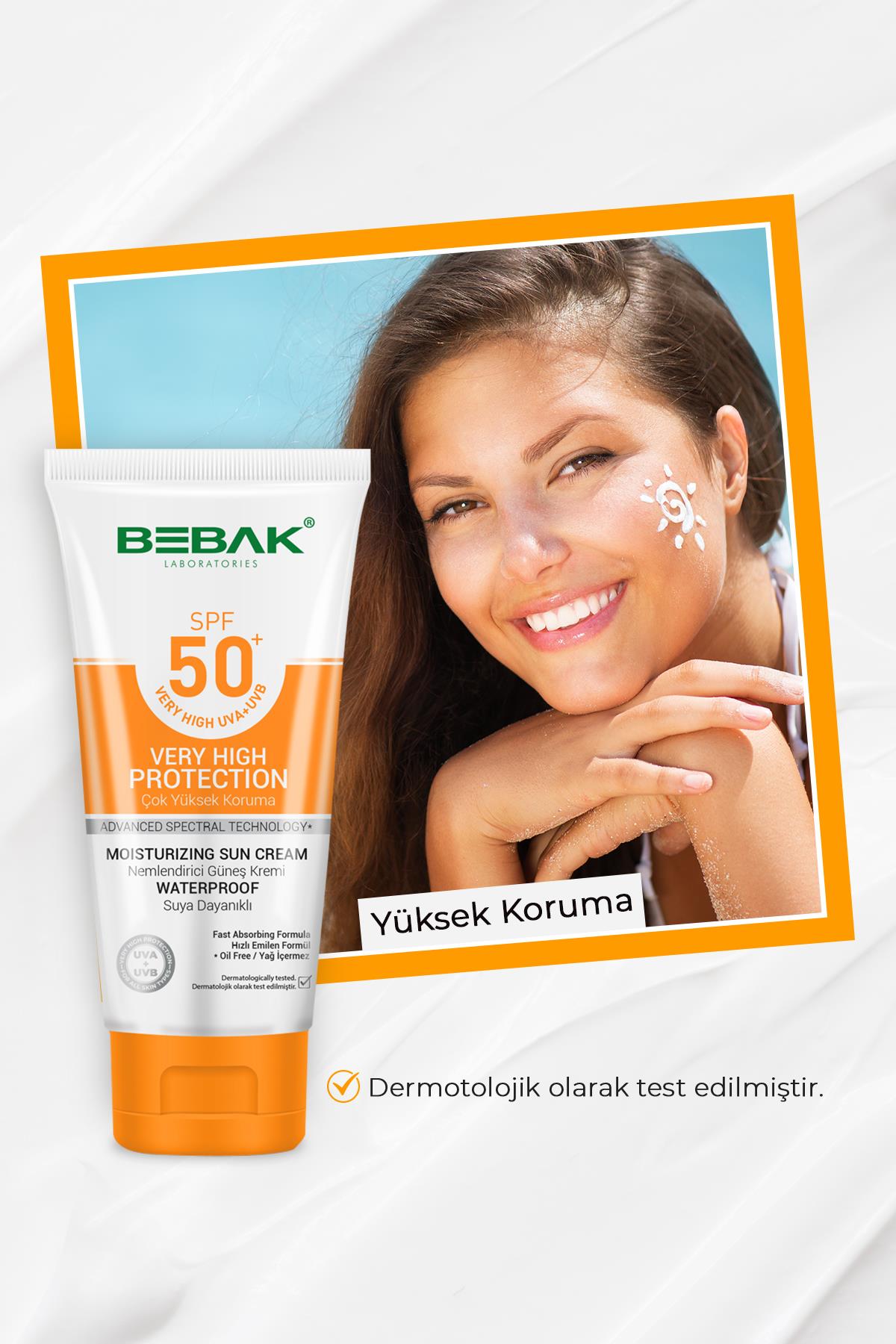 Bebak 50 SPF+ Yüksek Korumalı Nemlendirici Etkili Güneş Kremi 75 ml
